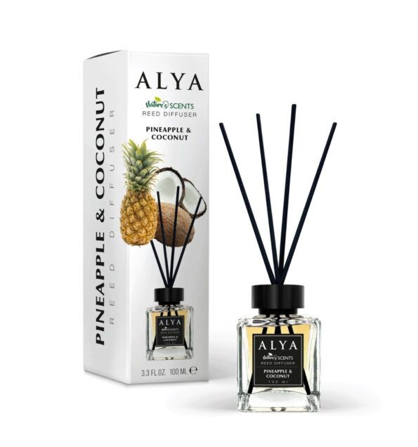 Parfum Arăbesc – Deodorant de Camera Pineapple & Coconut, Alya, Reed Diffuser – 100ml – Parfumo